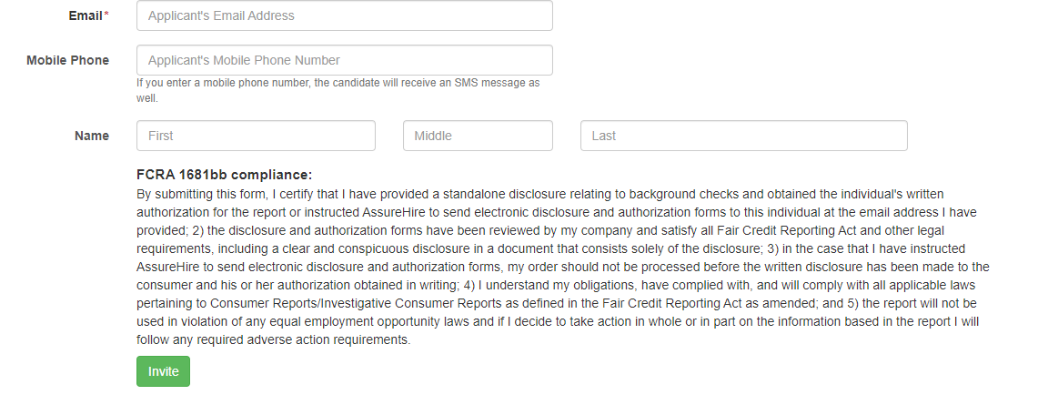 Submitting a Background Check