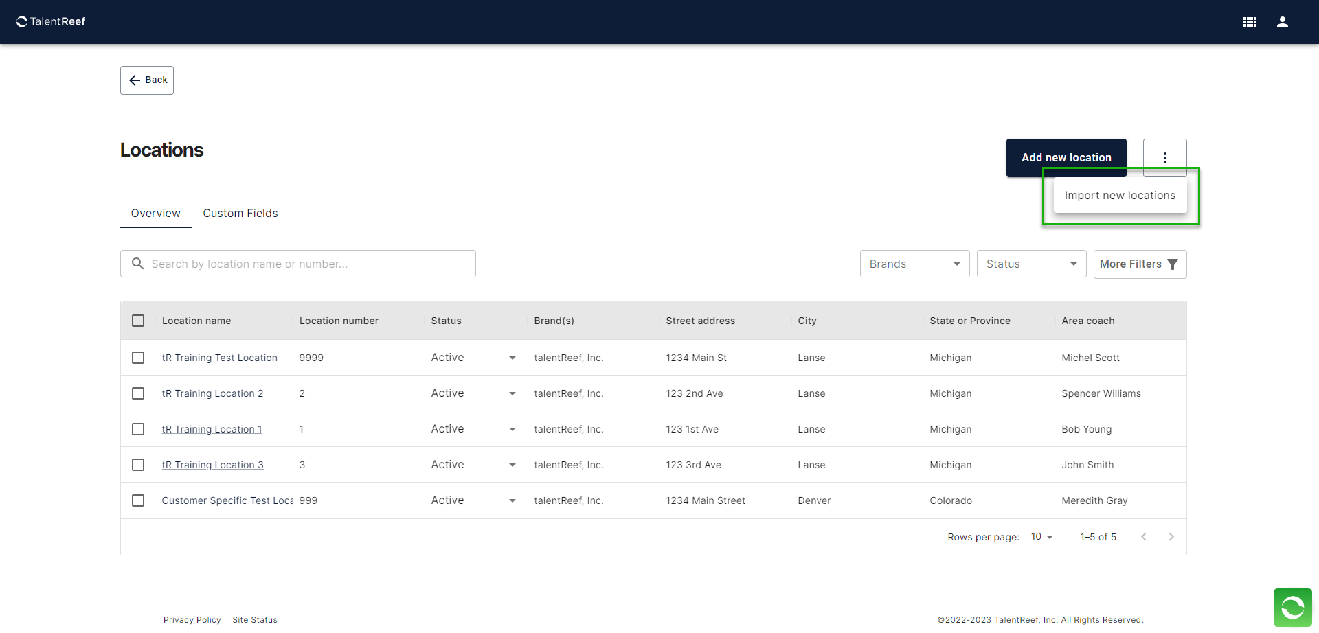 Locations Management