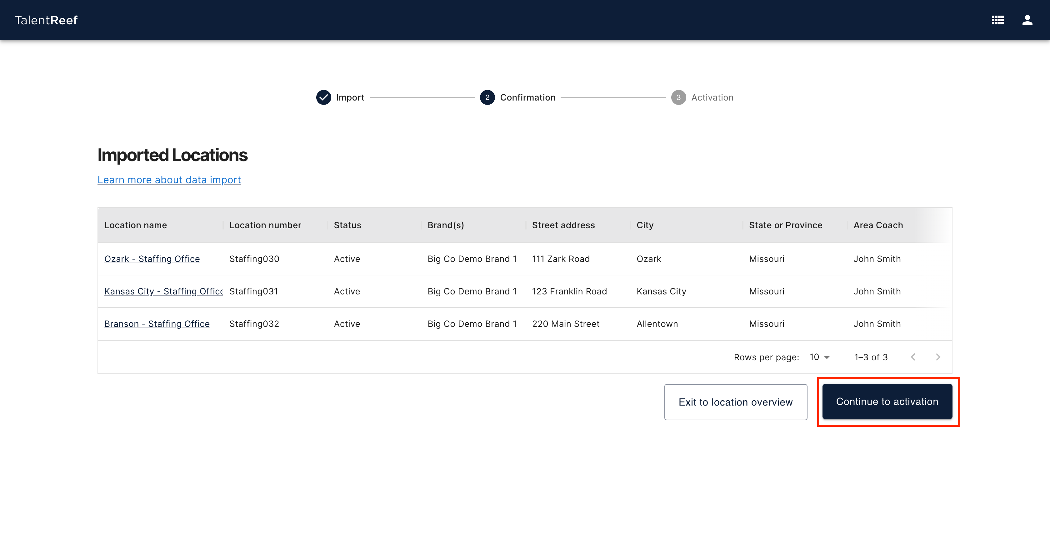 About Locations Data Import