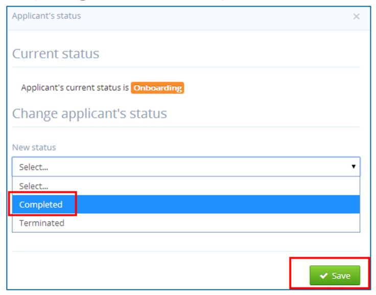 Completing Onboarding