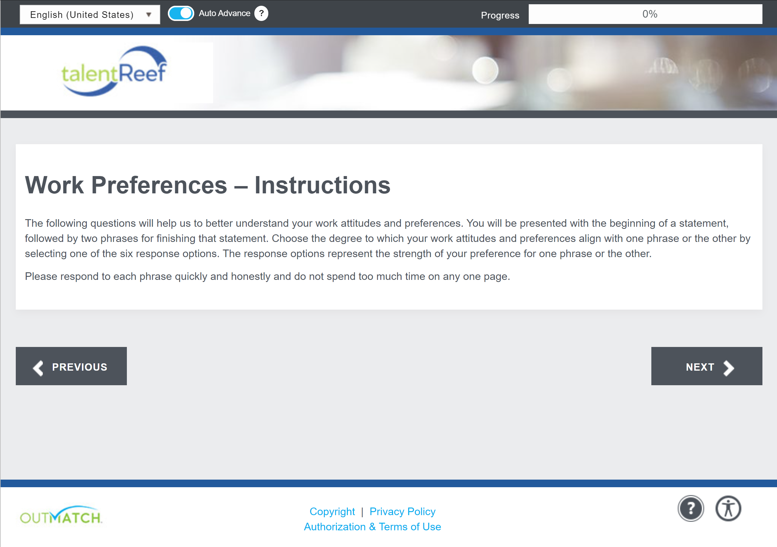 Completing the Outmatch Assessment