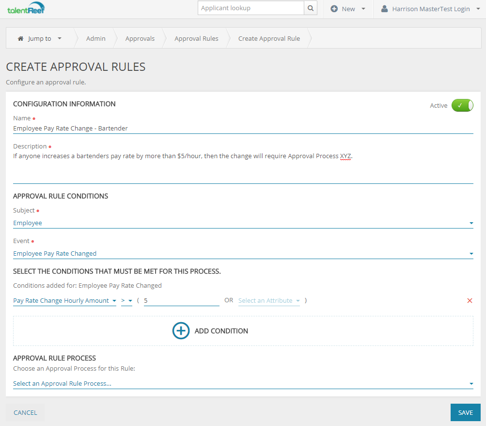 Creating Approval Rules