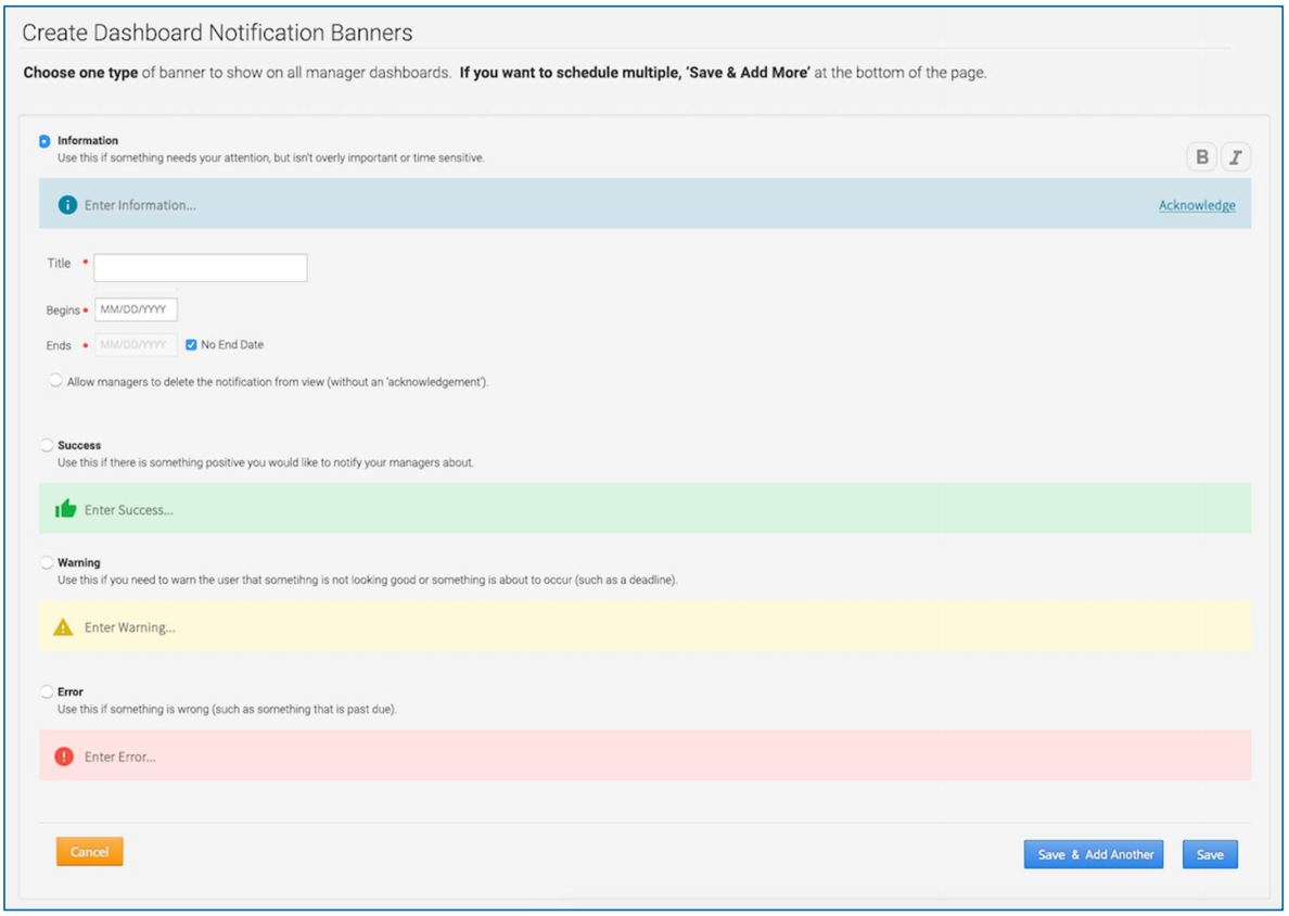Creating Dashboard Notifications