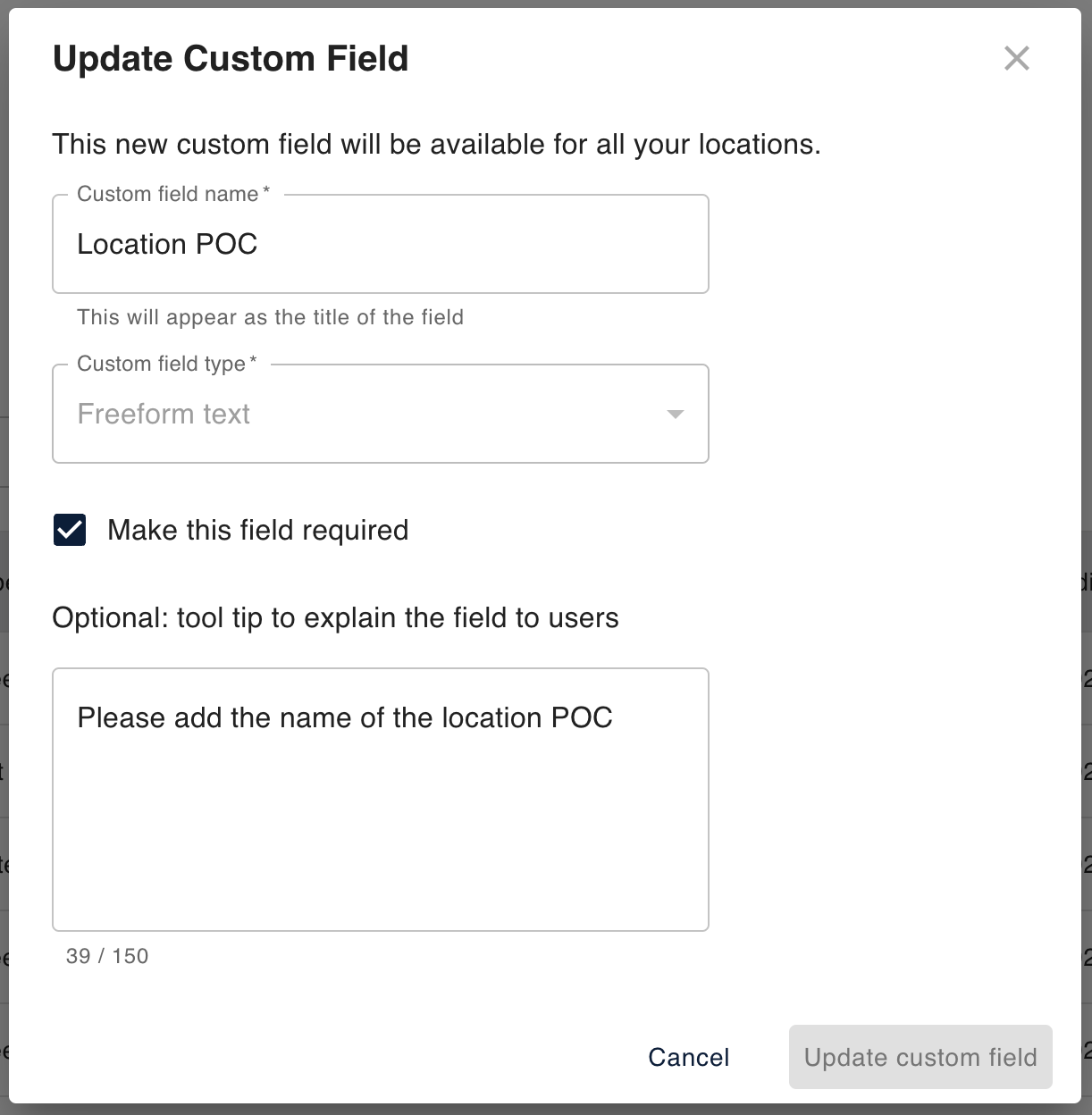 Custom Location Fields