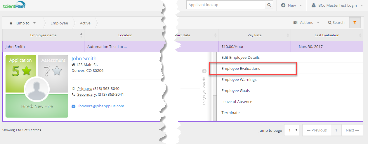 Editing Employee Goals