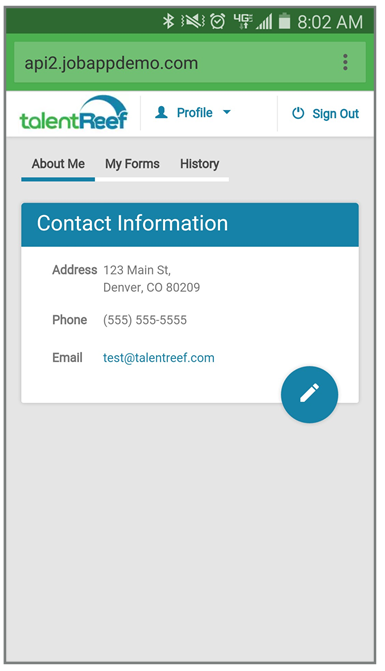 Employee Portal Self Service Profile Sections