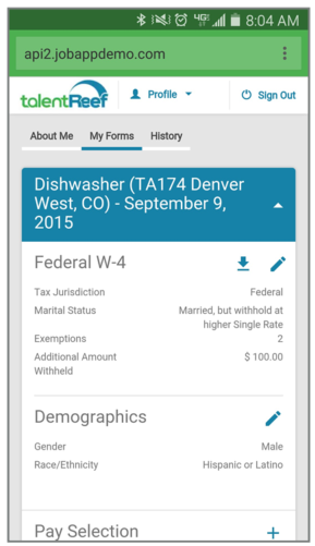 Employee Portal Self Service Profile Sections