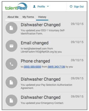 Employee Portal Self Service Profile Sections