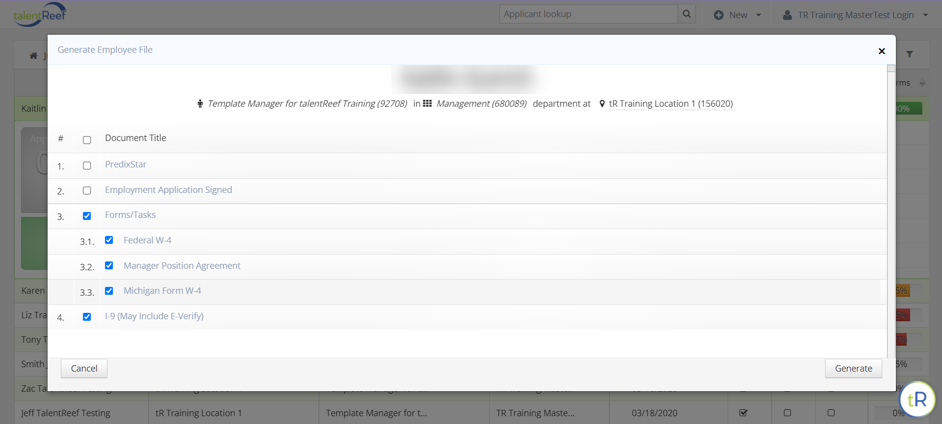 Generating an Employee File