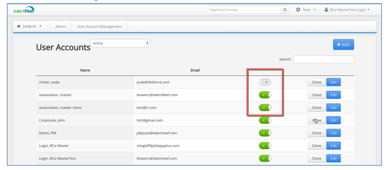 Inactivating Users Accounts