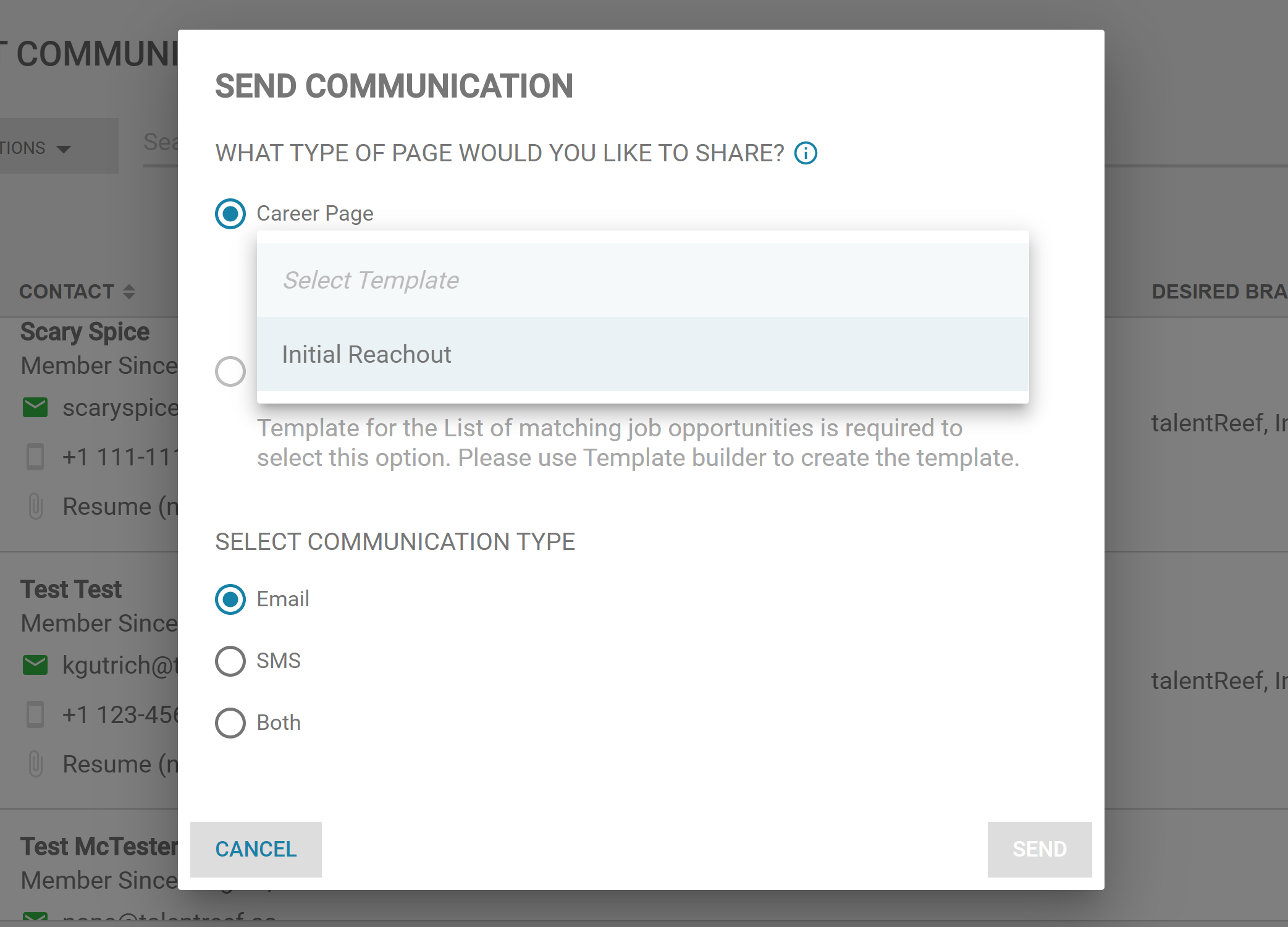 Talent Community Communication