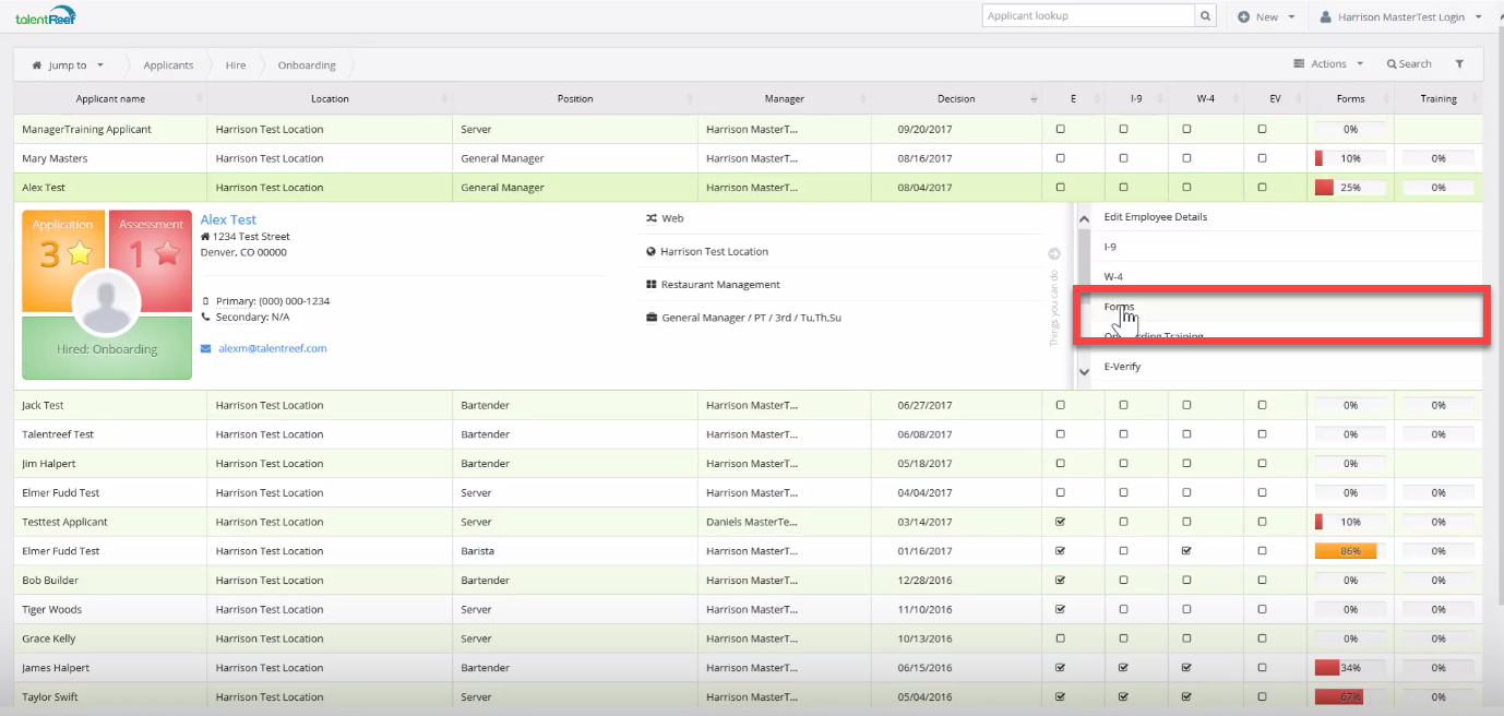 Tracking Onboarding Tasks and Forms