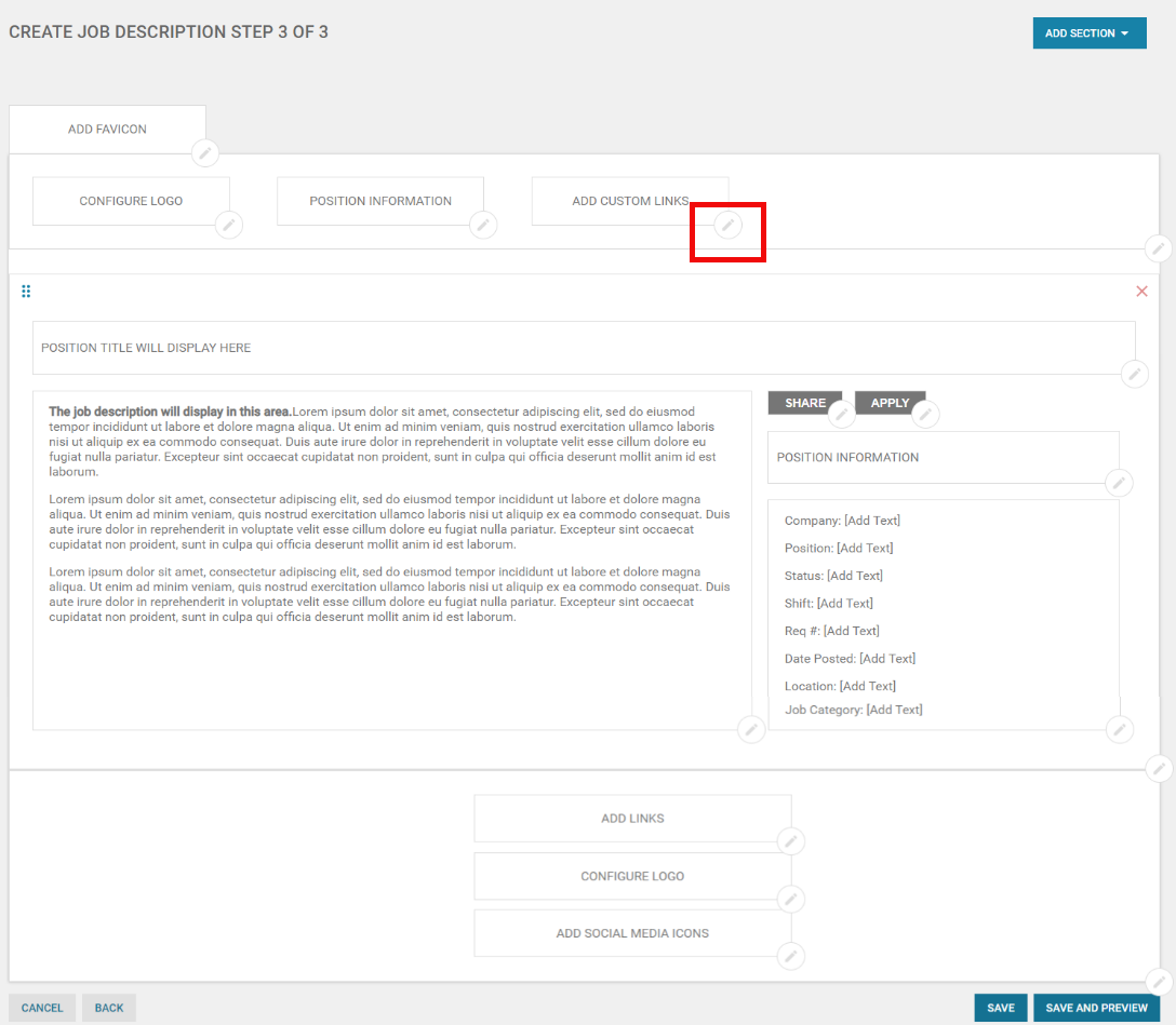 Editing Job Description Pages