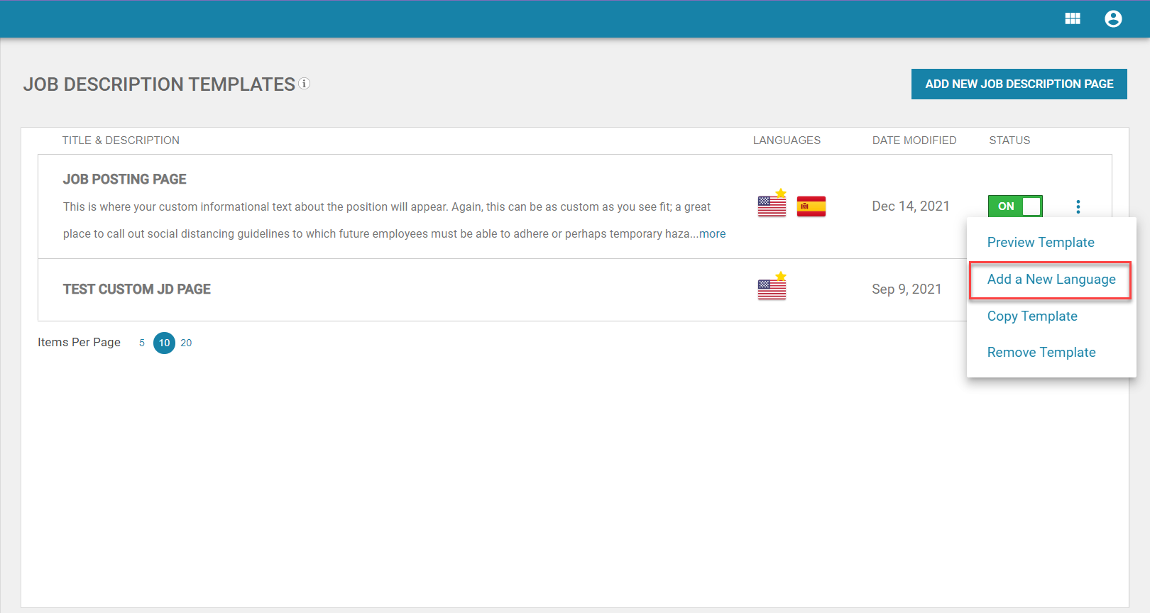 Editing Job Description Pages