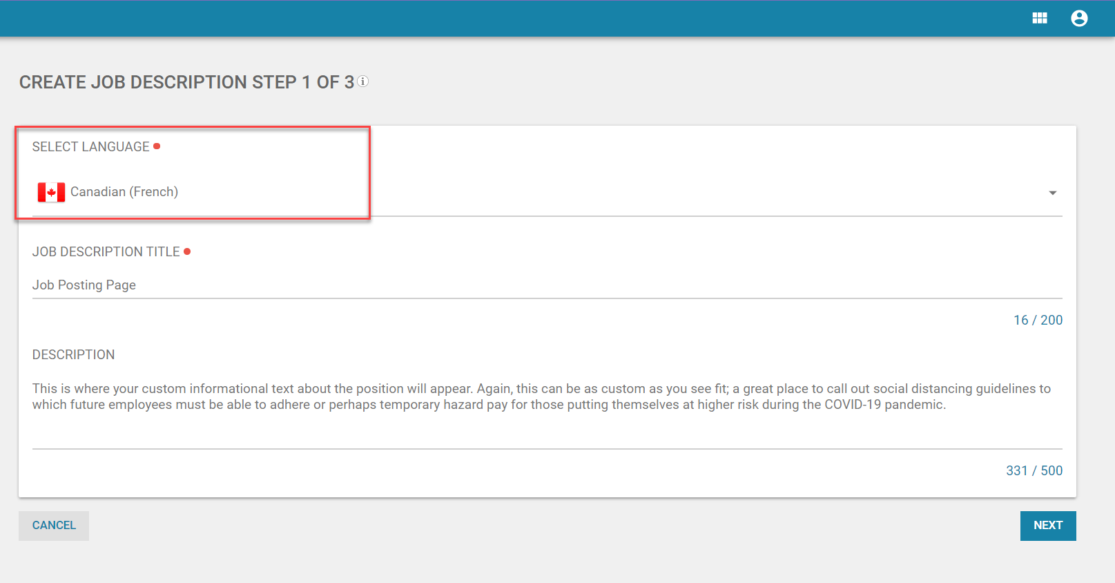 Editing Job Description Pages