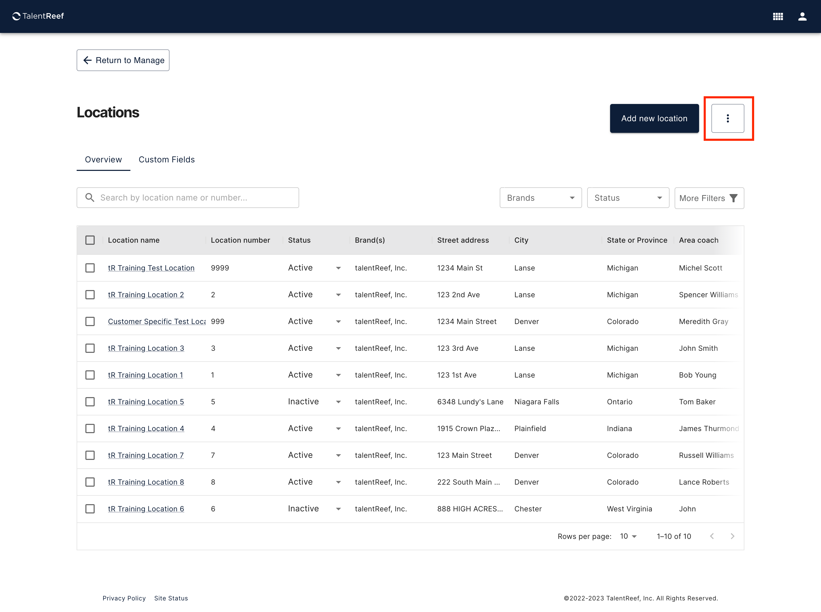 Locations Management