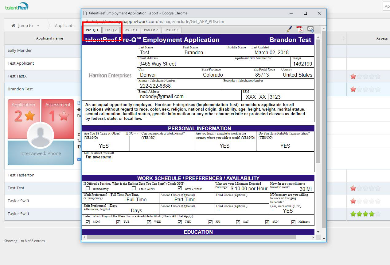 Reviewing Applications