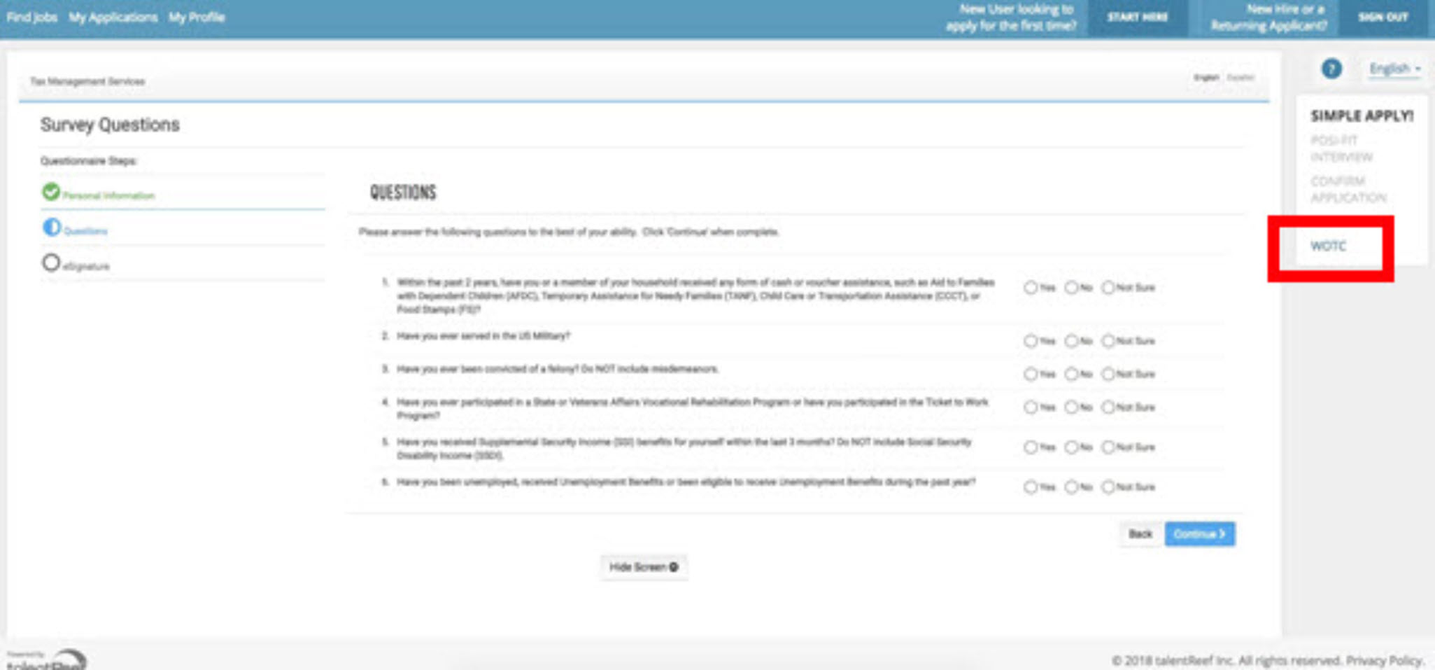 Completing Your WOTC Questionnaire