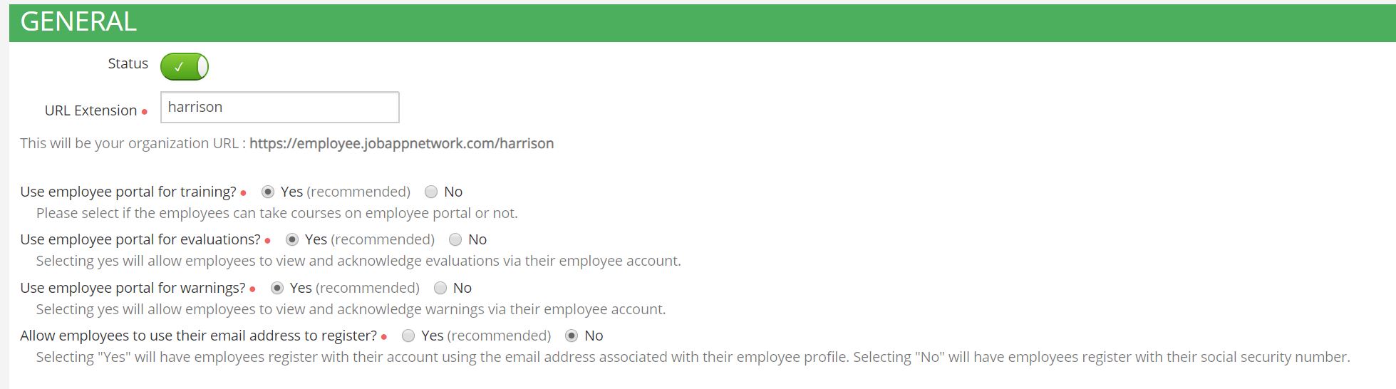 Configuring the Employee Portal (Employee Self-Service)
