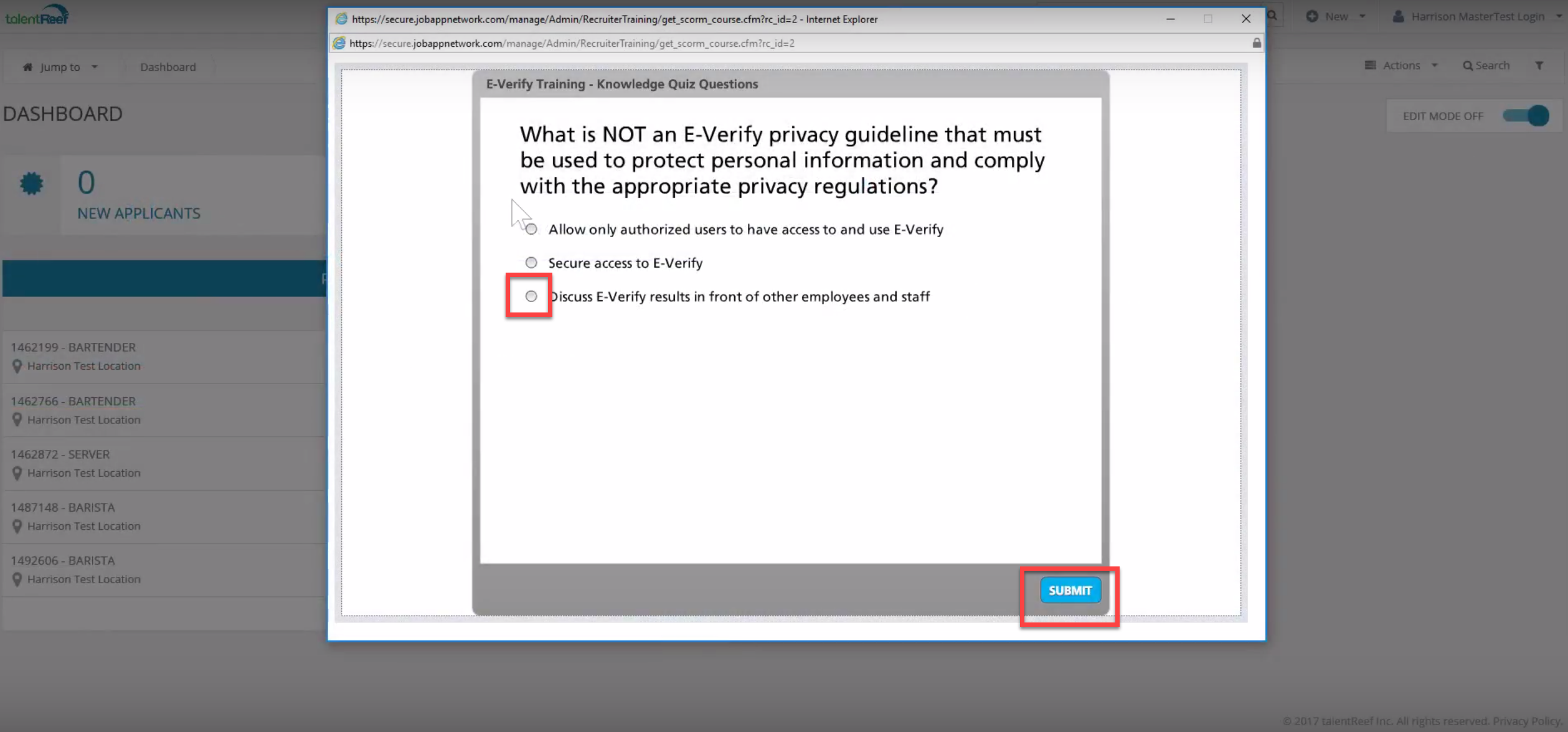 Completing E-Verify Training