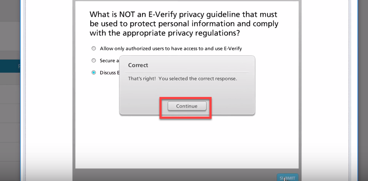 Completing E-Verify Training