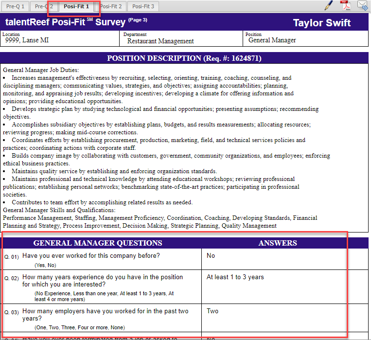 Assessing Posi-Fit Scores