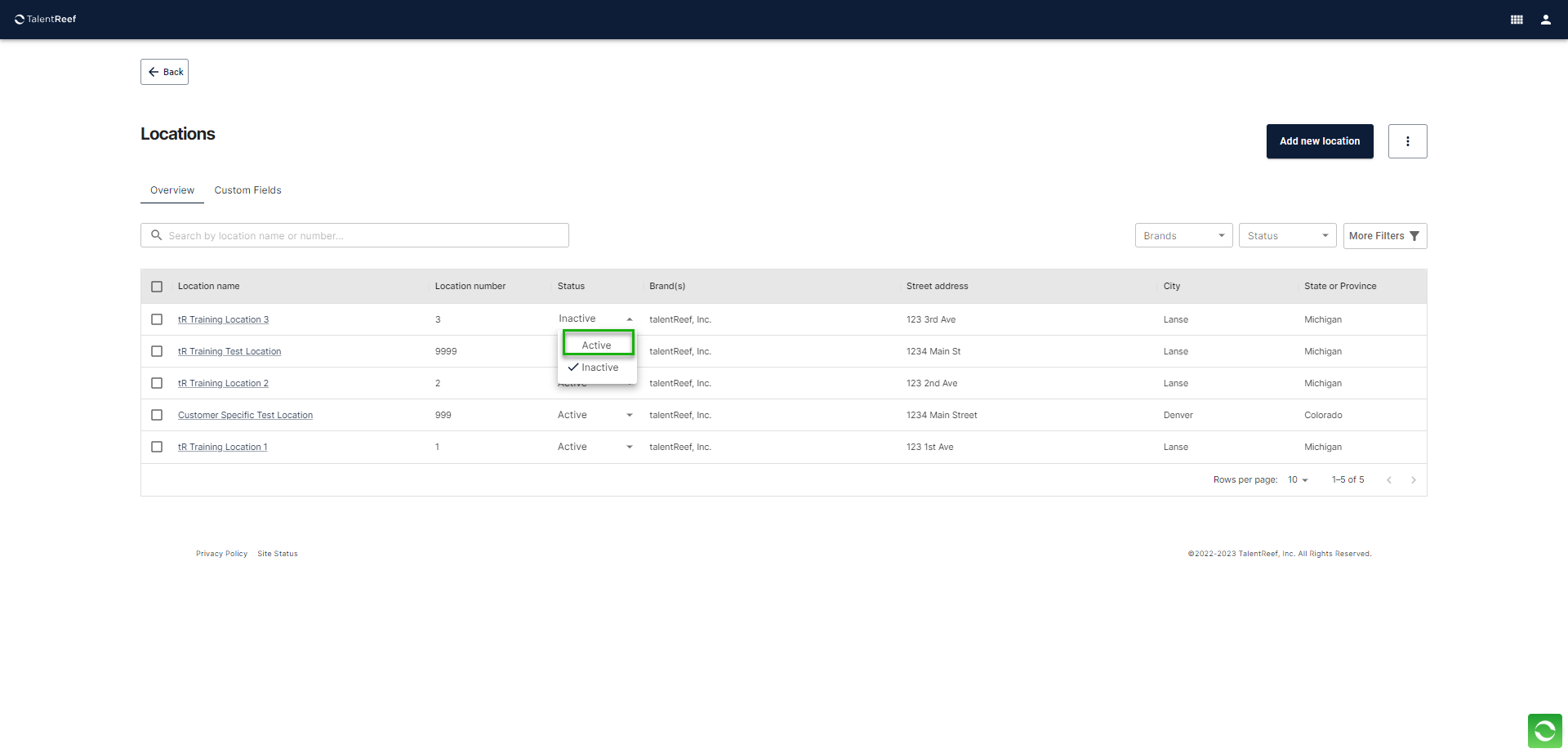 Locations Management