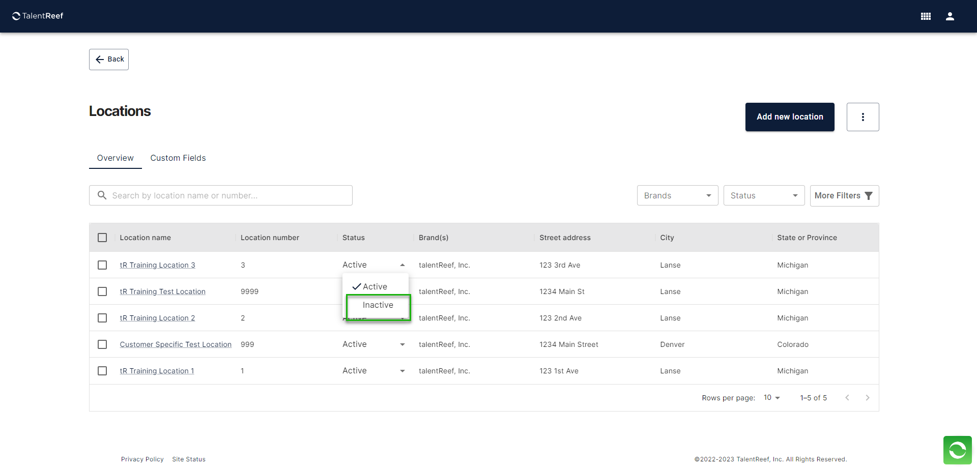 Locations Management