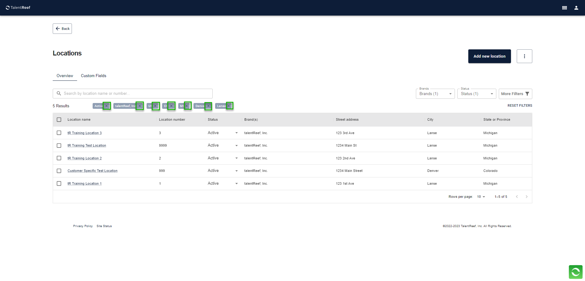Locations Management