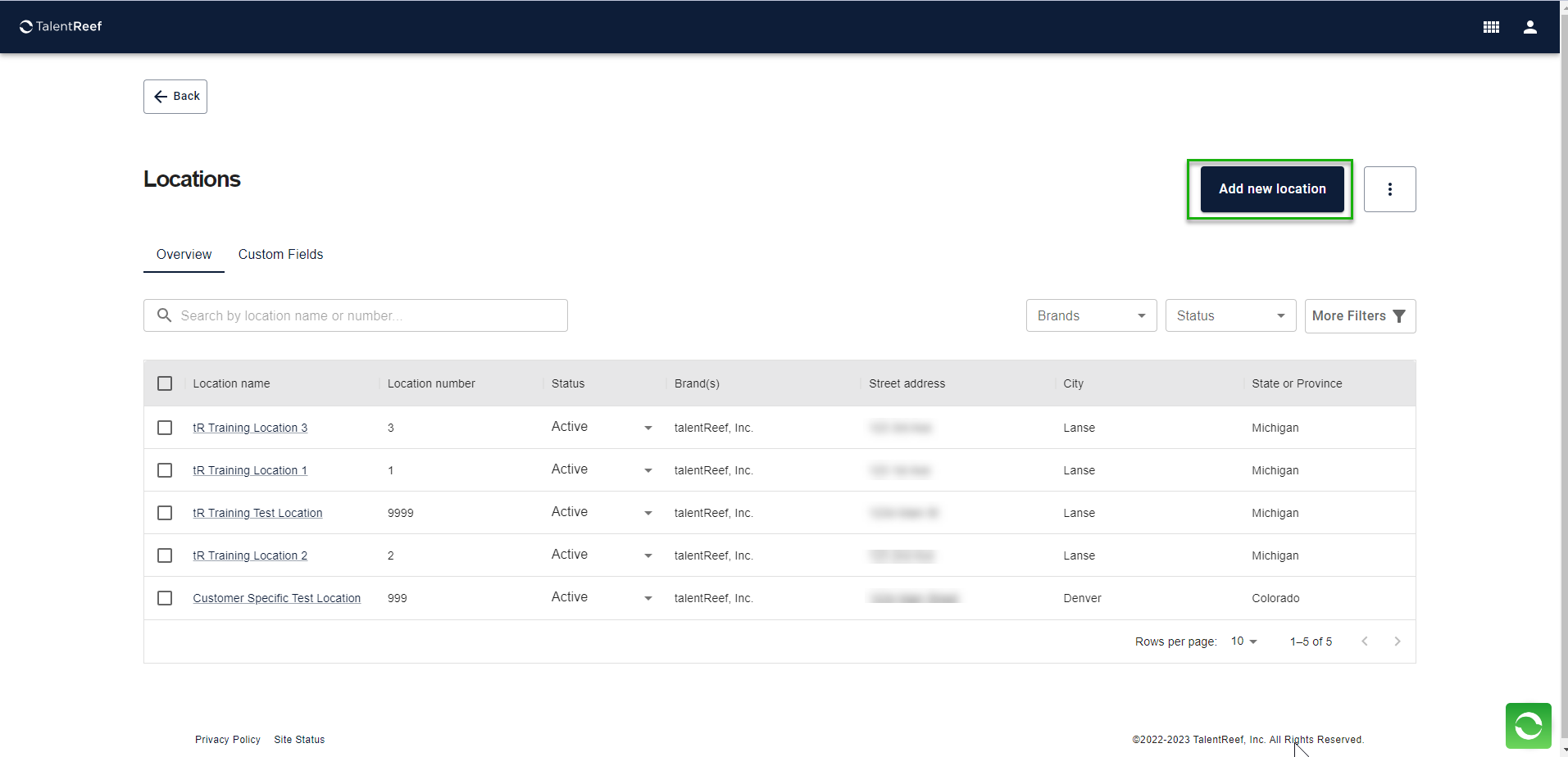 Locations Management