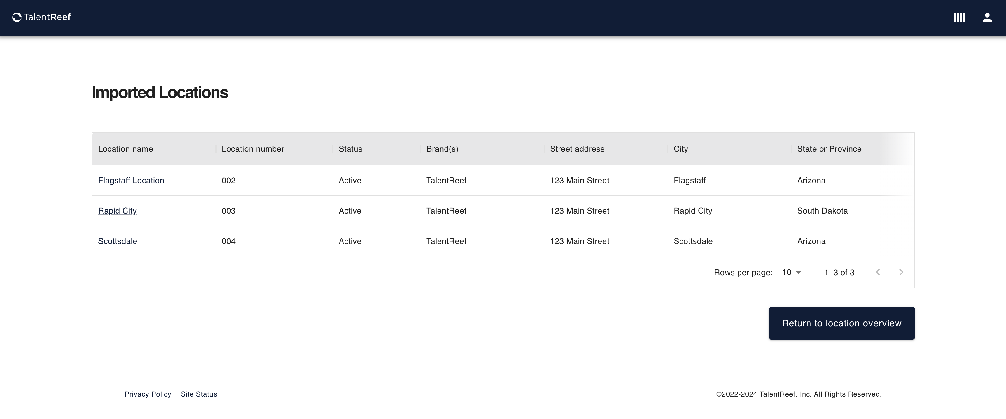 Locations Management