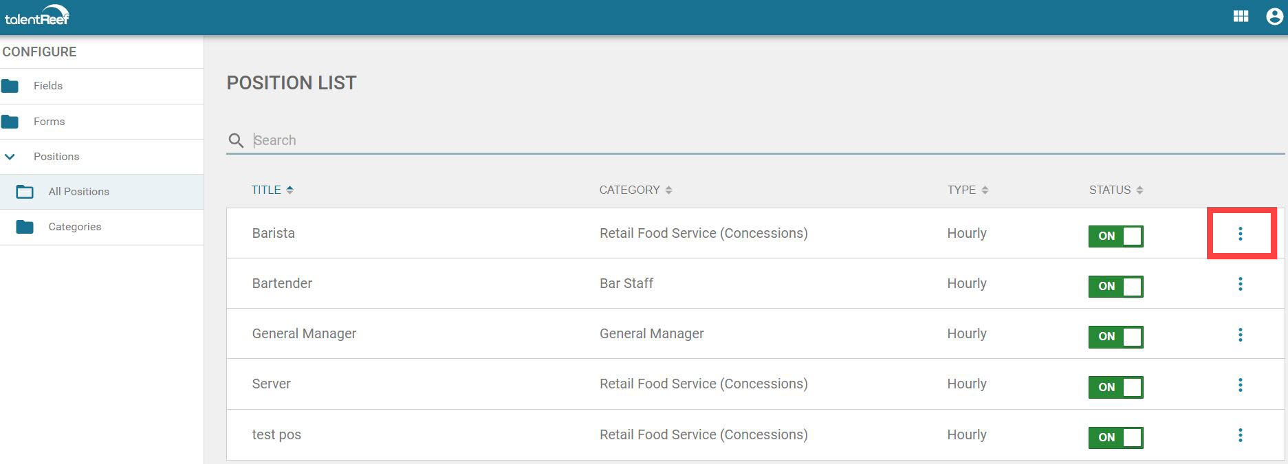 Editing Self-Service Positions