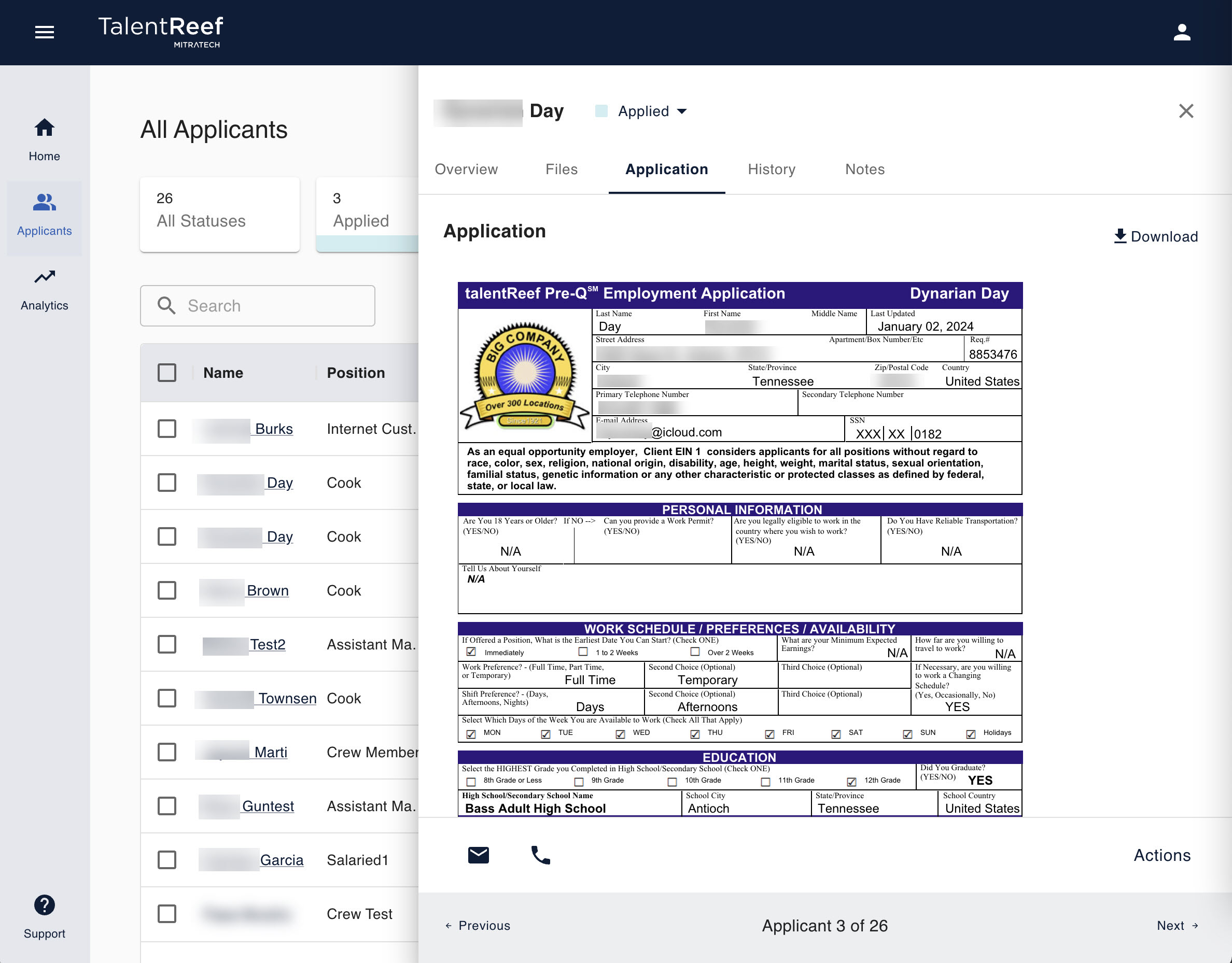 Reviewing Applications - Redesign