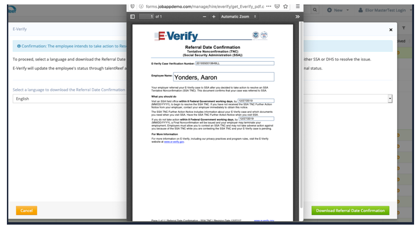 E-Verify Case Results